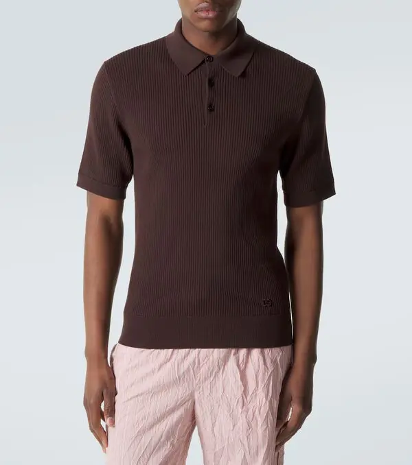 Dolce & Gabbana Ribbed-knit Cotton Polo Sweater