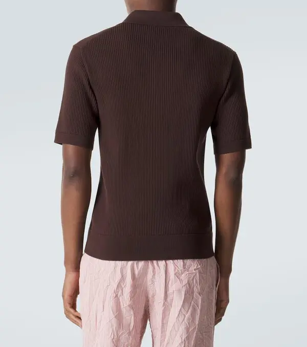 Dolce & Gabbana Ribbed-knit Cotton Polo Sweater