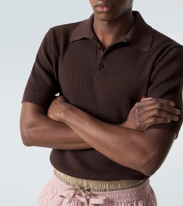 Dolce & Gabbana Ribbed-knit Cotton Polo Sweater