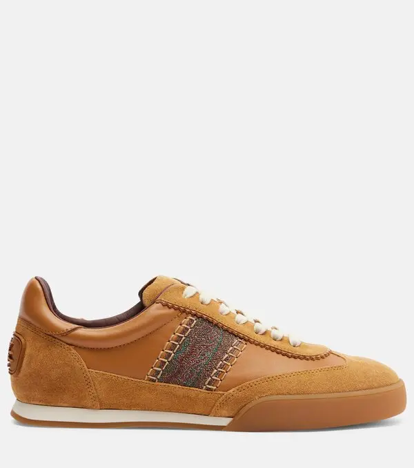 Etro Pegaso Leather Sneakers - Brown