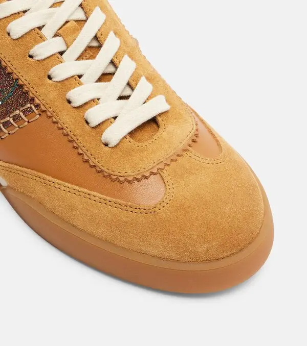 Etro Pegaso Leather Sneakers - Brown