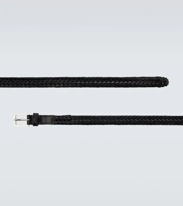 TOM FORD Braided Leather Belt - Black