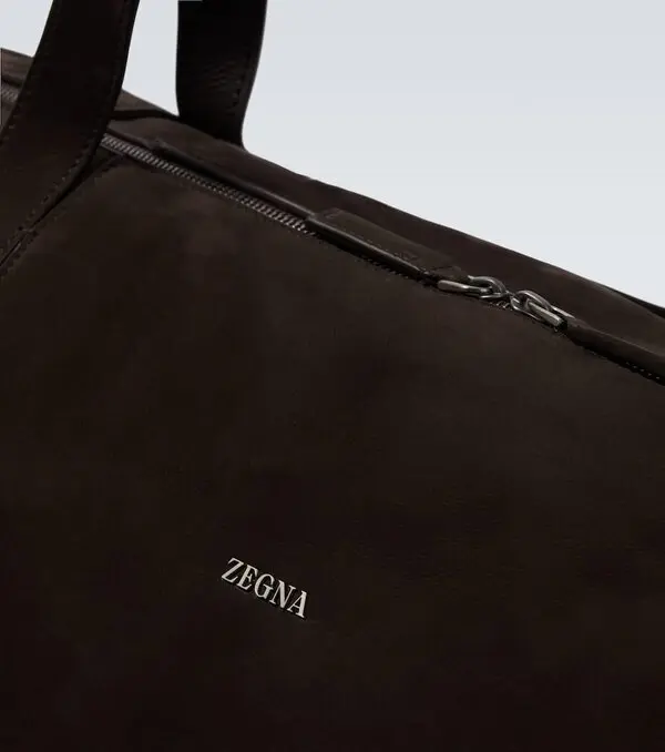 Zegna Leather Duffel Bag