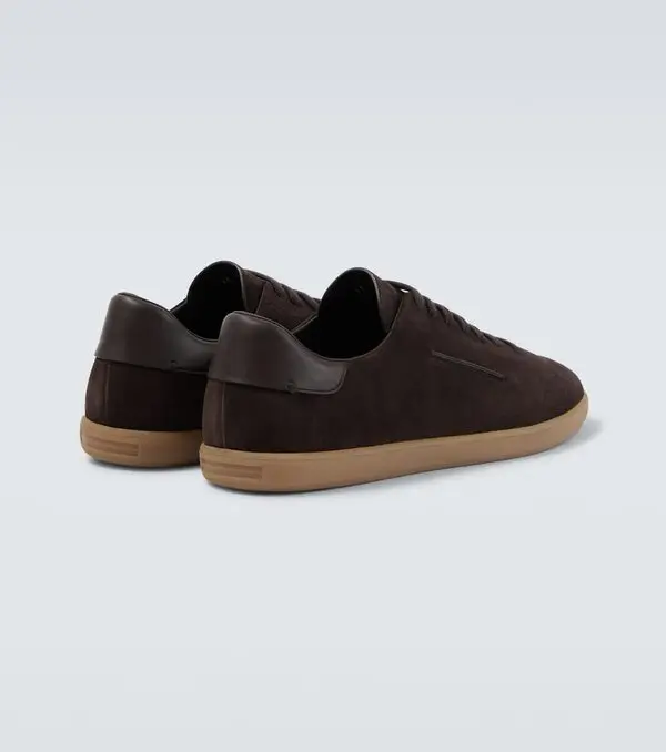 Zegna 232 Suede Lace-up Sneakers - Brown