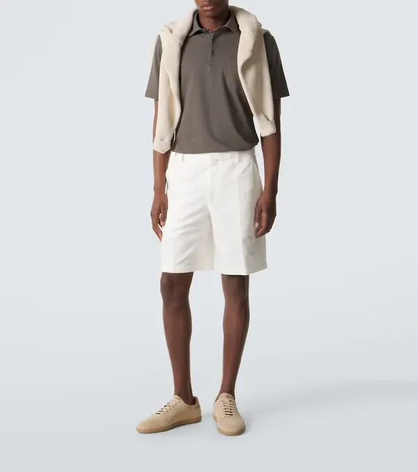 Zegna Cotton Pique Polo Shirt - Grey