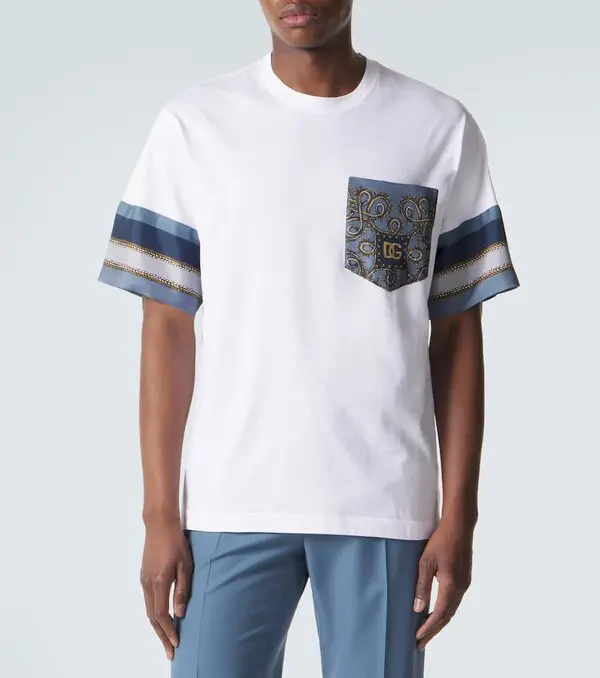 Dolce & Gabbana Printed Cotton And Silk T-shirt