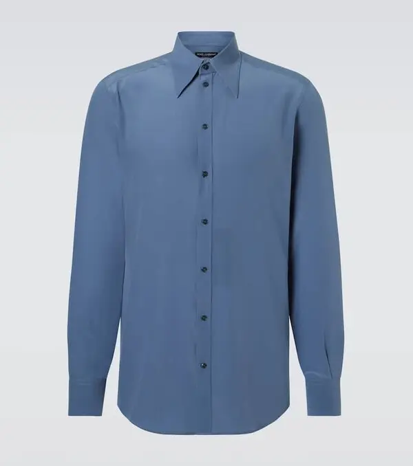 Dolce & Gabbana Silk Crepe De Chine Shirt - Blue