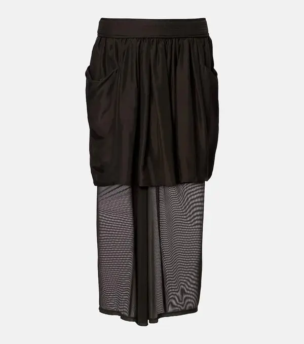 LEMAIRE Draped Silk Midi Skirt