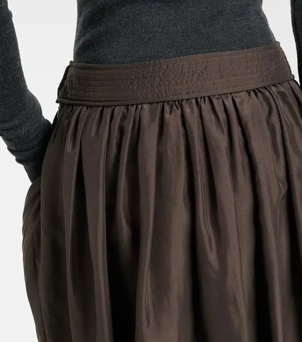 LEMAIRE Draped Silk Midi Skirt