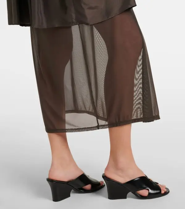 LEMAIRE Draped Silk Midi Skirt