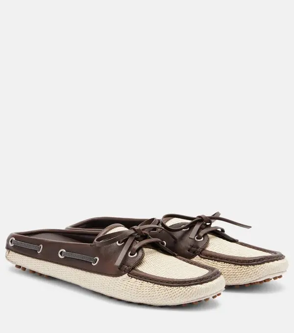 Brunello Cucinelli Monili Canvas Mules