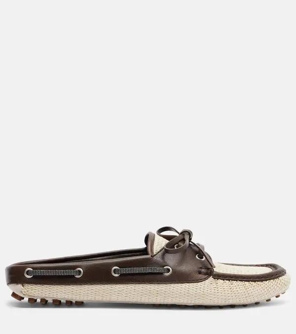 Brunello Cucinelli Monili Canvas Mules