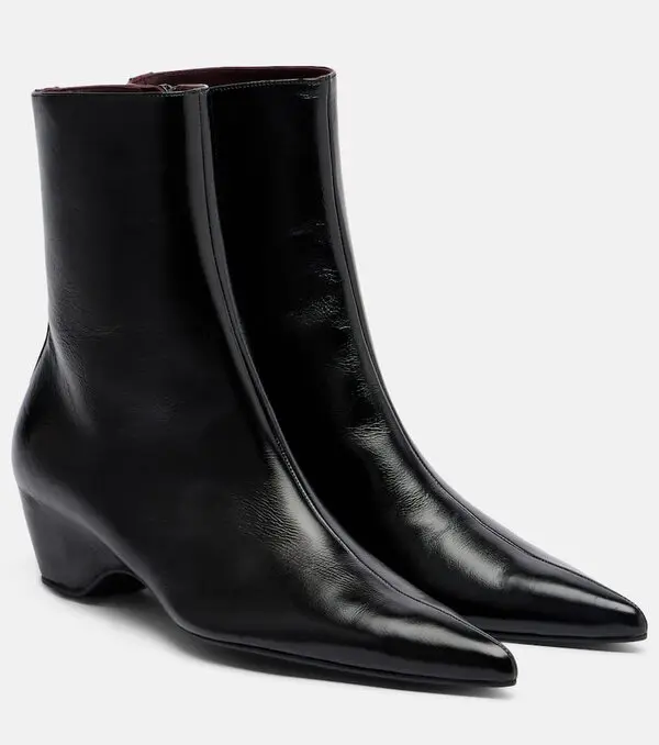 Khaite Leather Ankle Boots