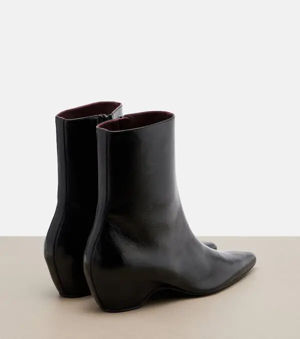Khaite Leather Ankle Boots