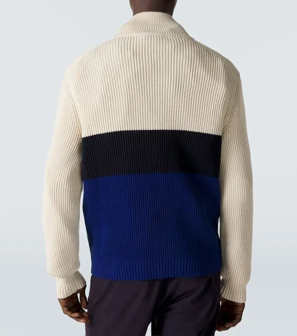 Dunhill Colorblocked Cotton And Silk Sweater