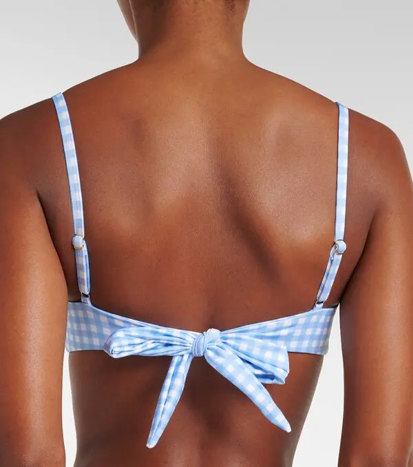 BANANHOT Esme Gingham Bikini Top - Blue