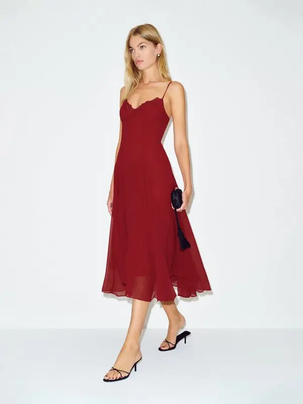 REFORMATION Laia Midi Dress - Red