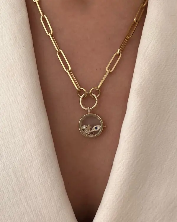Ring Concierge 14k Gold Charm Locket With Diamonds - One-color