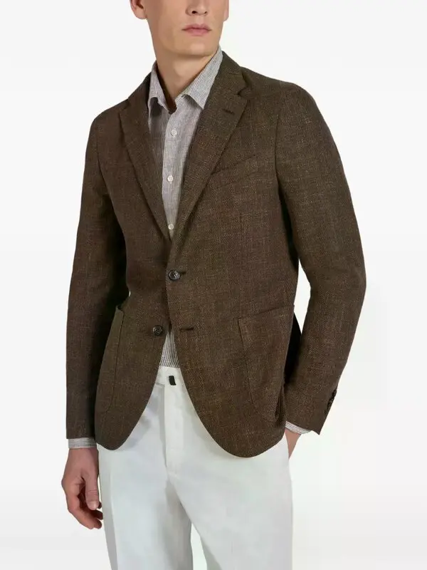Incotex Mélange-effect Blazer - Brown