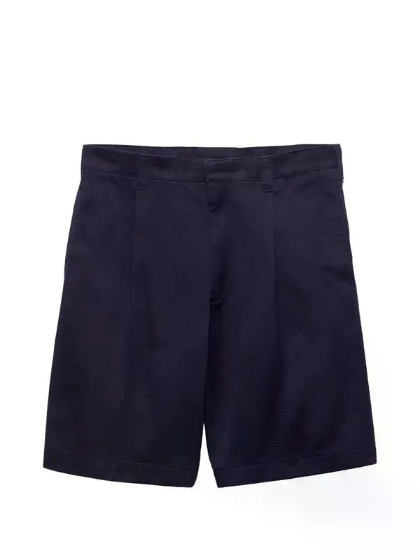 Prada Cotton Bermudas With Distressed Finish - Blue