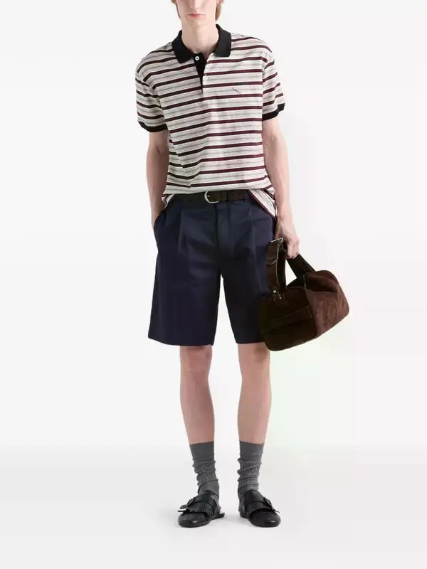 Prada Cotton Bermudas With Distressed Finish - Blue