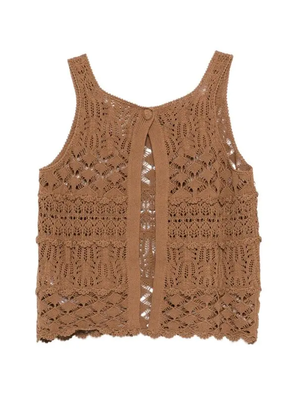 SEMICOUTURE Shelley Cotton Tank Top - Beige