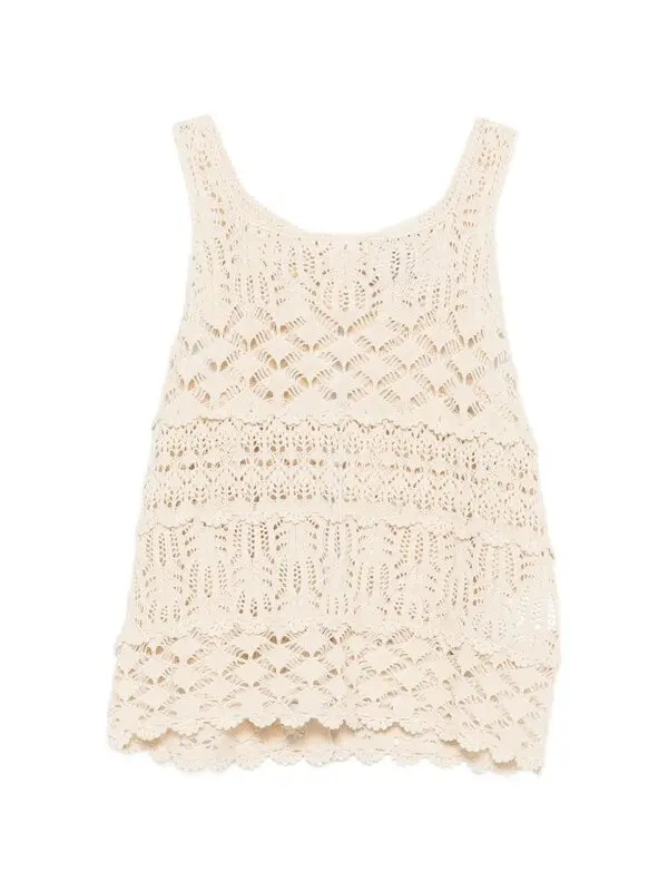 SEMICOUTURE Shelley Cotton Tank Top - White