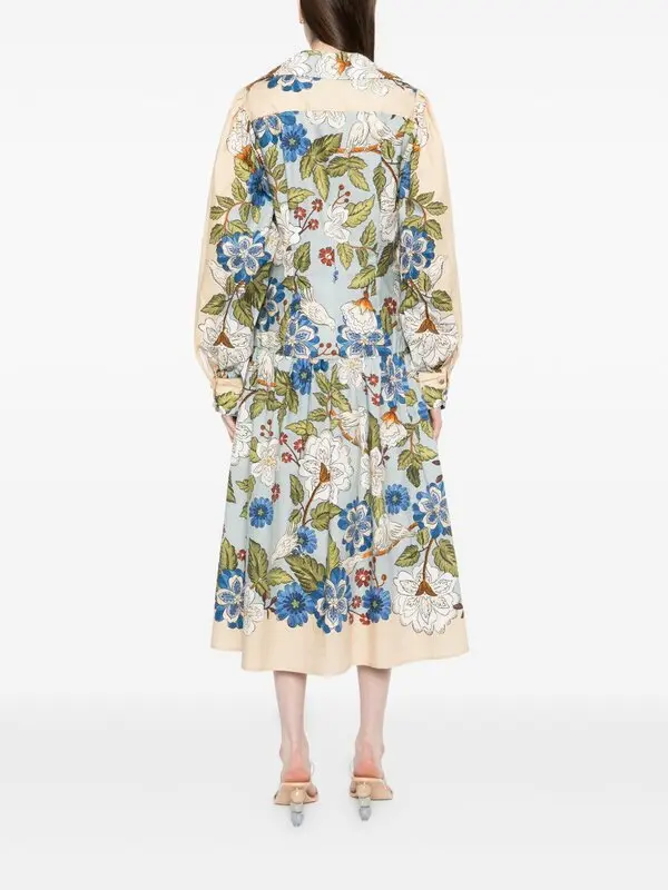 Farm Rio Garden Print Dress - Sky Blue