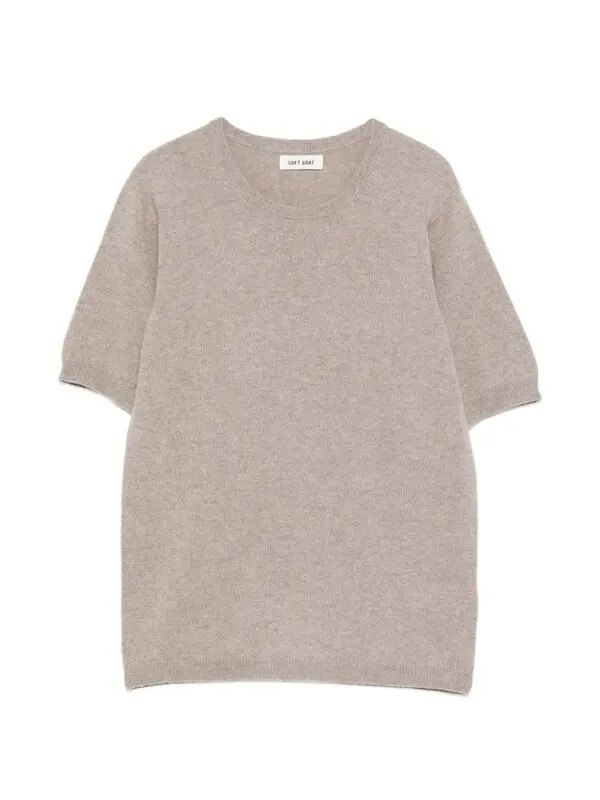 Soft Goat Cashmere Crewneck Sweater - Grey