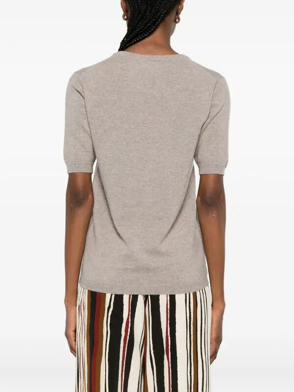 Soft Goat Cashmere Crewneck Sweater - Grey