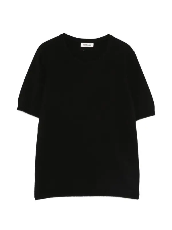 Soft Goat Cashmere Crewneck Sweater - Black