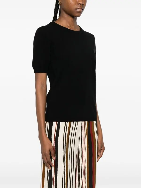 Soft Goat Cashmere Crewneck Sweater - Black