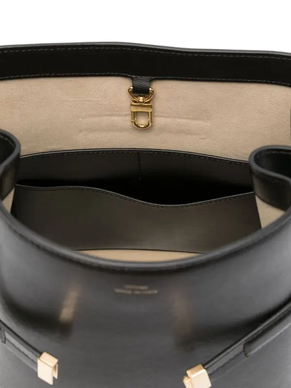 TOTEME Leather Belted Bucket Bag - Black
