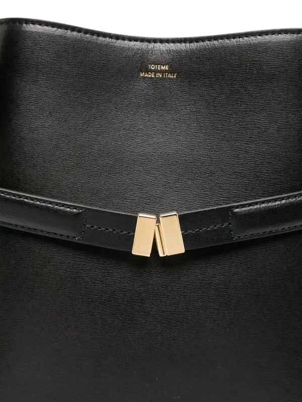 TOTEME Leather Belted Bucket Bag - Black
