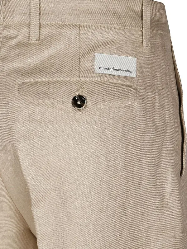 NINE:INTHE:MORNING Logo Trousers - Beige