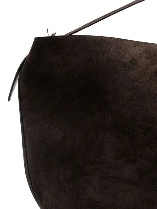 TOTEME Belted Suede Leather Tote - Brown