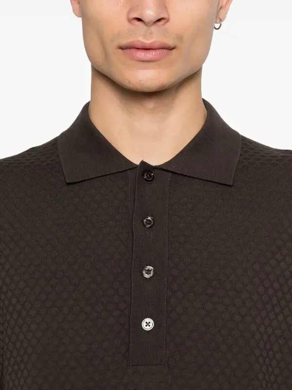 PAOLO PECORA Cotton Polo Shirt - Brown