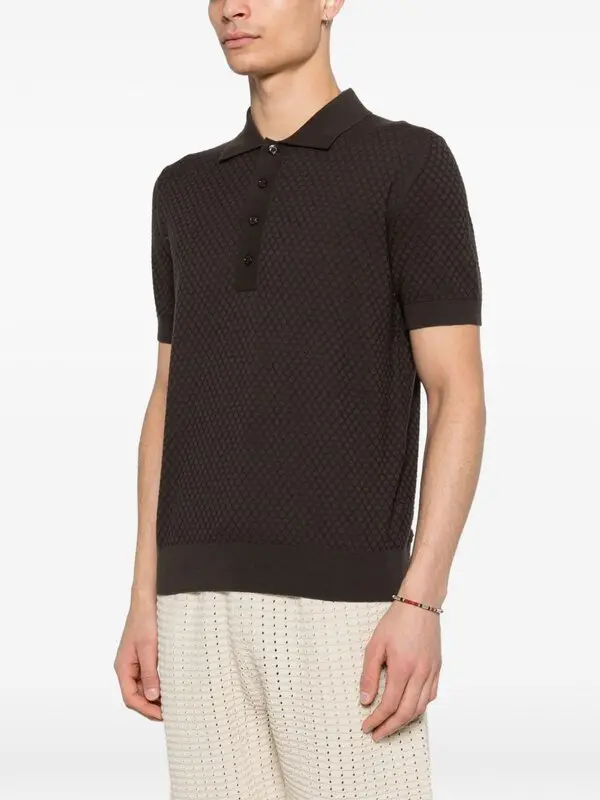 PAOLO PECORA Cotton Polo Shirt - Brown