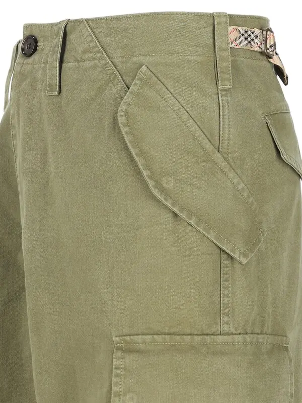 Burberry Cotton Cargo Trousers - Green
