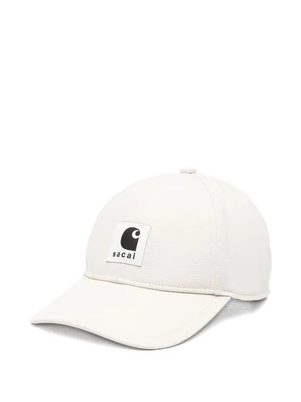 SACAI X CARHARTT WIP Logo Cotton Baseball Cap - White