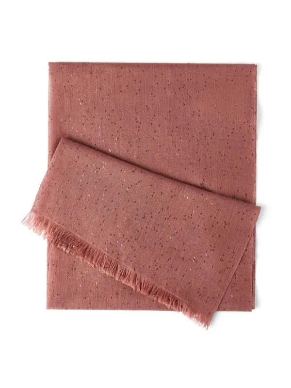 Brunello Cucinelli Cashmere And Silk Scarf - Orange