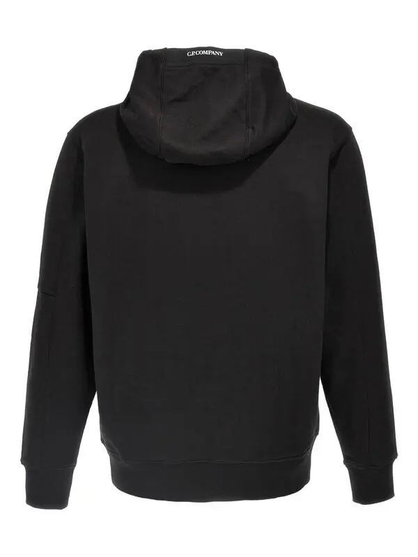 C.P. COMPANY Cotton Hoodie With Sleeve Pocket Detail - Black