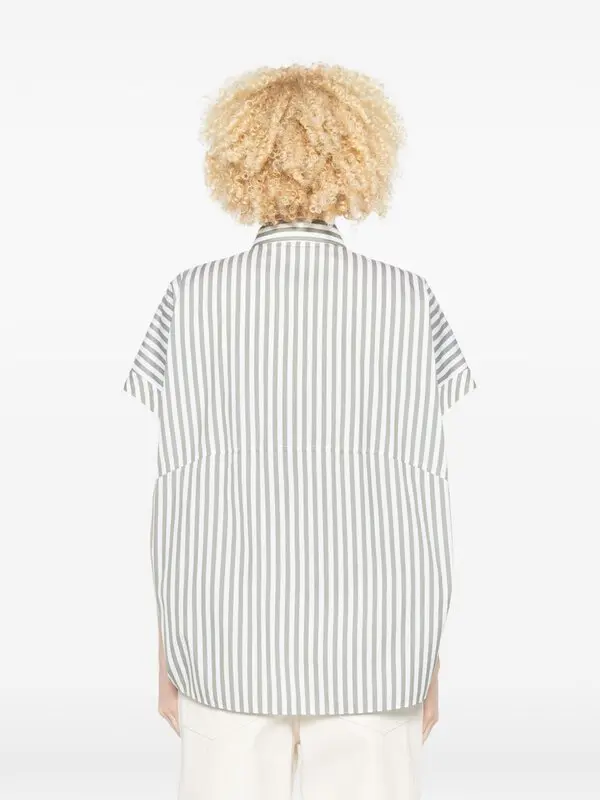 Brunello Cucinelli Cotton And Silk Striped Shirt