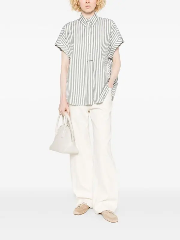Brunello Cucinelli Cotton And Silk Striped Shirt