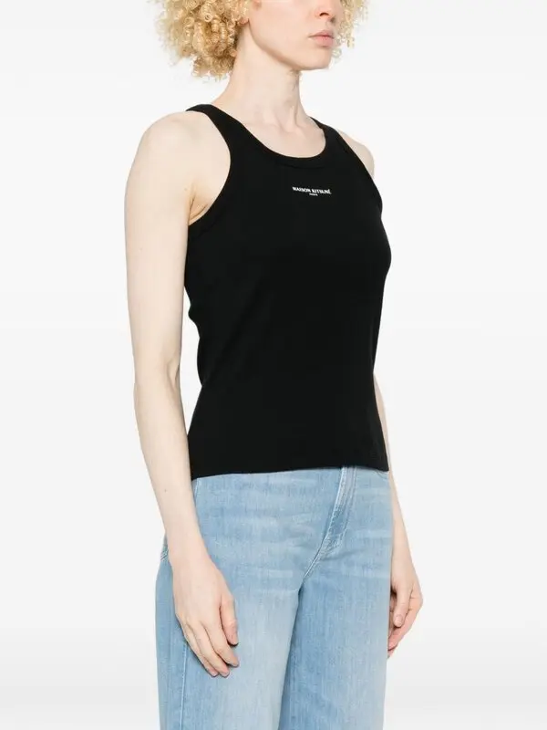 Maison Kitsuné Logo Cotton Tank Top - Black