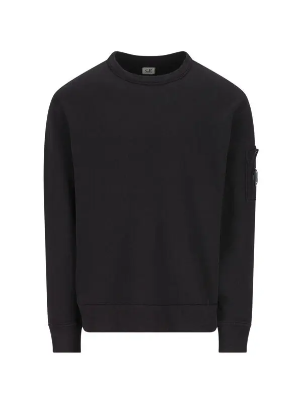 C.P. COMPANY Cotton Sweatshirt With Button Detail - Black