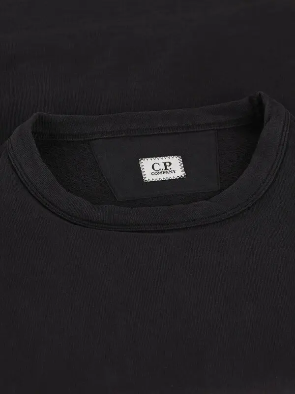 C.P. COMPANY Cotton Sweatshirt With Button Detail - Black