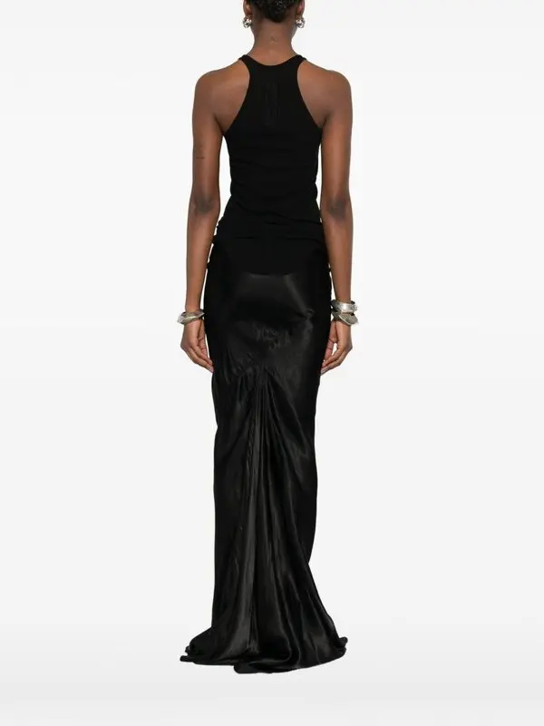 Rick Owens Asymmetrical Racerback Ribbed Tank Top - Black