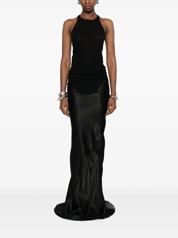 Rick Owens Asymmetrical Racerback Ribbed Tank Top - Black