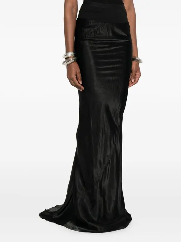 Rick Owens Rucked Long Skirt - Black